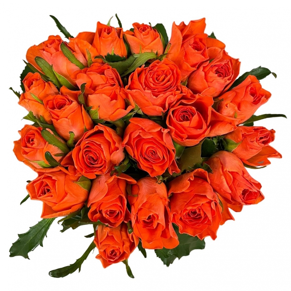 Kytice 21 oranžových růží COMANCHE 80 cm
