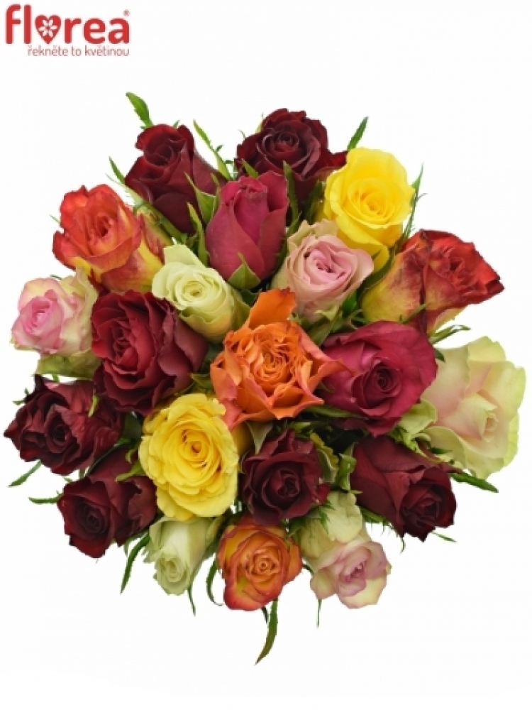 Kytice 21 růží MIX 50cm